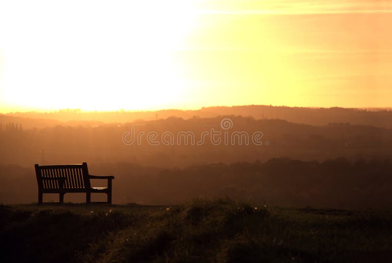 Bench and sundown. stock photo. Image of healthy, evening - 37393438