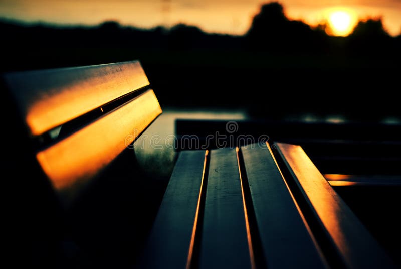 Bench at Sunset stock photo. Image of destination, landmark - 27092266