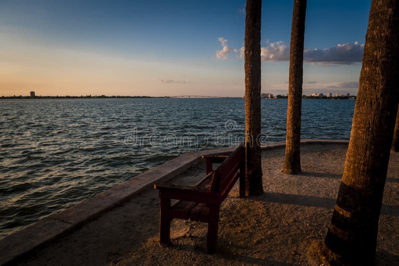 Bench at Sunset stock photo. Image of destination, landmark - 27092266