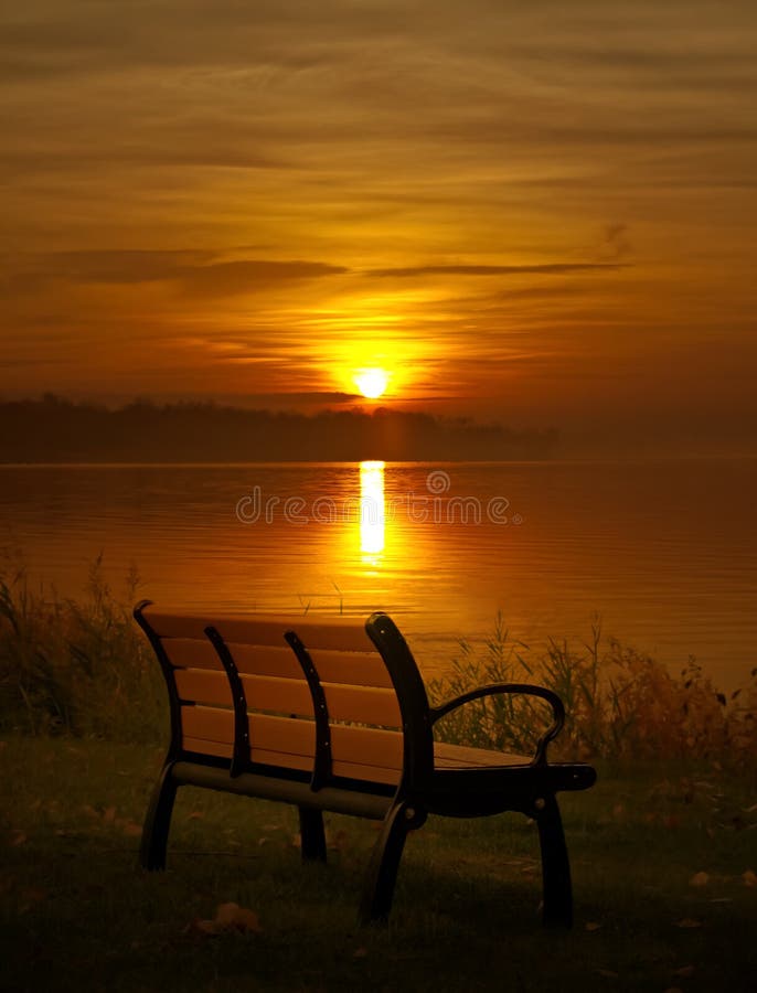 Bench and sunset stock image. Image of unused, planning - 28054561