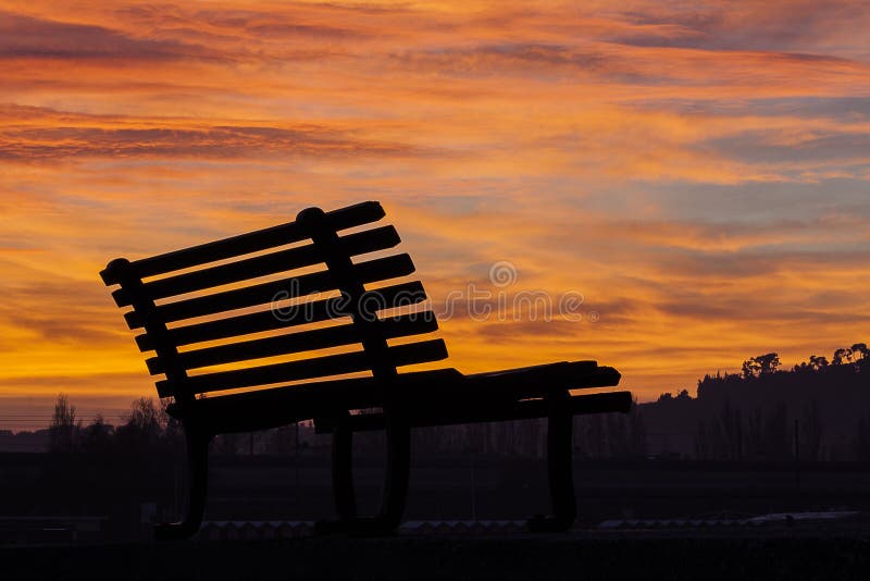 Bench at sunset stock image. Image of lake, seat, romantic - 83663013