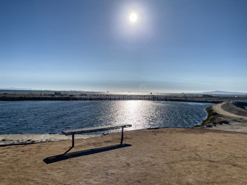 Bench To Sit and View the Scenic Pacific Ocean Stock Photo - Image of ...