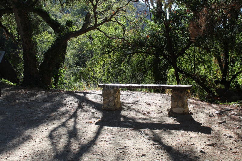 The Bench on the Trail stock photo. Image of rocky, ghost - 112158038