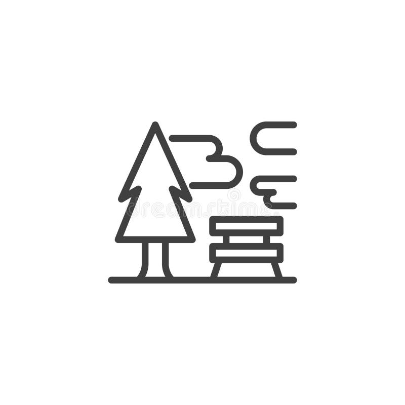 Simple Tree Park Bench Stock Illustrations – 747 Simple Tree Park Bench ...