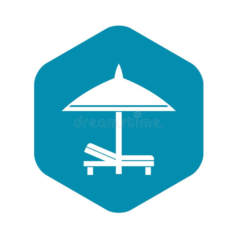 Bench and Umbrella Icon, Simple Style Stock Vector - Illustration of ...