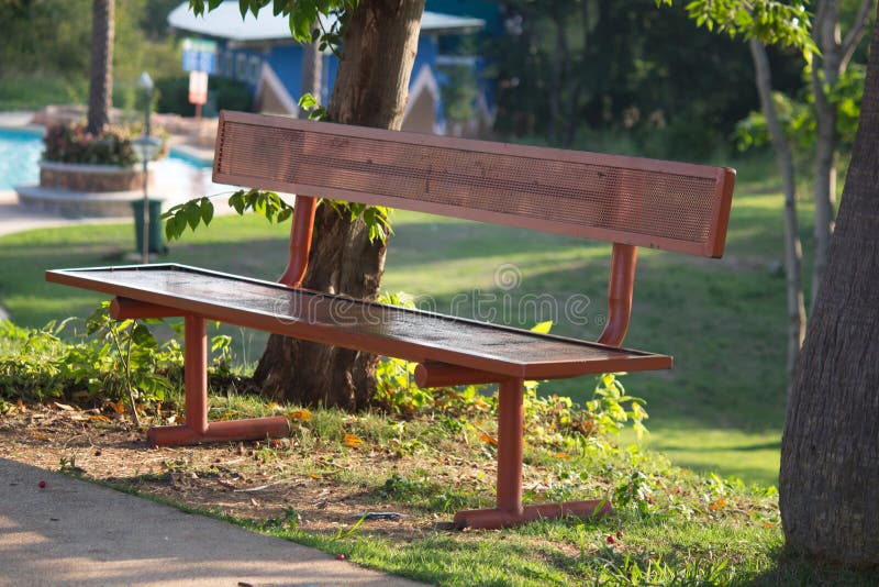 Bench Under a Tree. a Seat To Rest. Along the Corridor. within T Stock ...