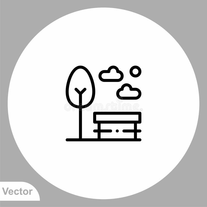 Bench Vector Icon Sign Symbol Stock Vector - Illustration of modern ...
