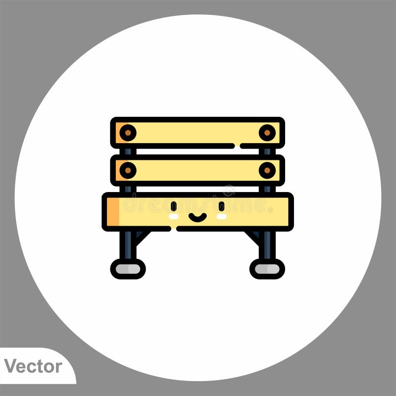Bench Vector Icon Sign Symbol Stock Vector - Illustration of comfort ...
