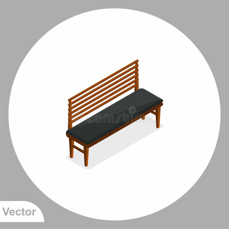 Bench Vector Icon Sign Symbol Stock Vector - Illustration of forest ...