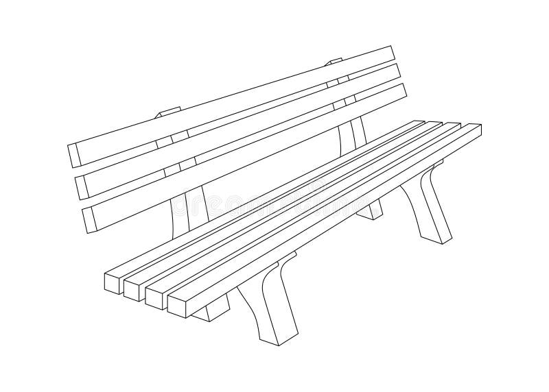 Bench Vector Outline Sketch Stock Vector - Illustration of background ...