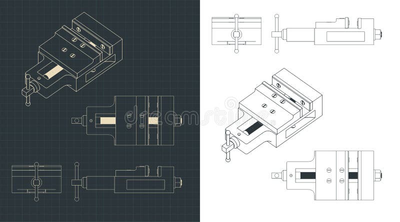Bench vice blueprints stock vector. Illustration of bench - 202860334