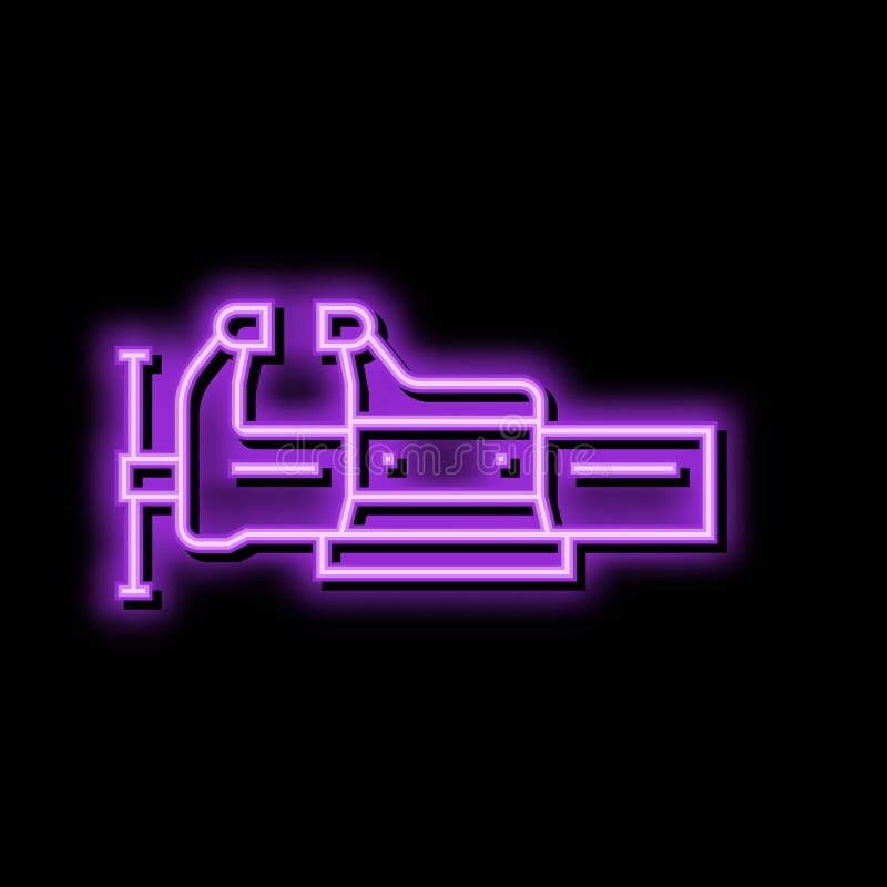 Bench Vice Neon Glow Icon Illustration Stock Vector - Illustration of ...