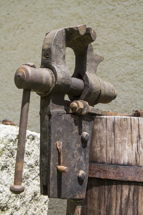 Bench vice in retro look stock photo. Image of retro - 74652486