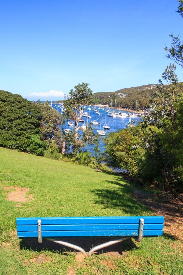 Bench with View Over North Harbour Stock Photo - Image of boats, view ...