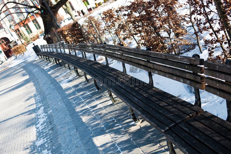 Bench in winter park stock image. Image of backgrounds - 18298693