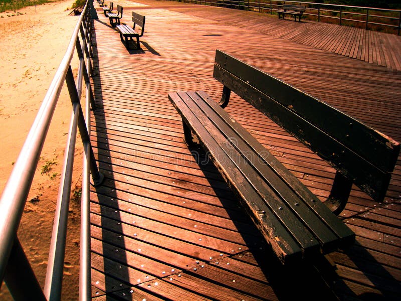 Benches on the beach stock image. Image of bench, lonely - 6006371