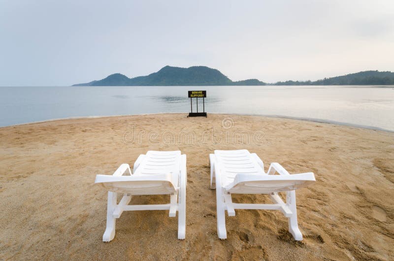 Benches on the beach stock image. Image of ripple, chair - 54749343