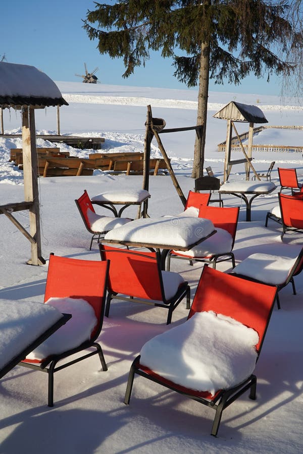 Benches-covered benches stock image. Image of sunny - 200338921