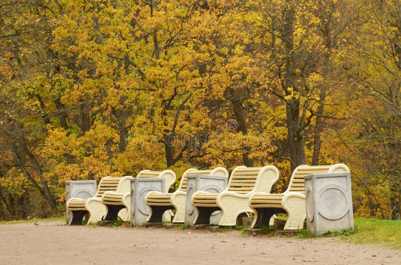 Benches Designed for Relaxation. Stock Image - Image of park, contrast ...