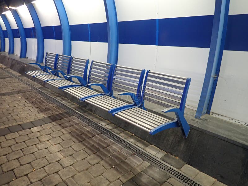 Benches on a Lonely Train Station Stock Image - Image of texture ...