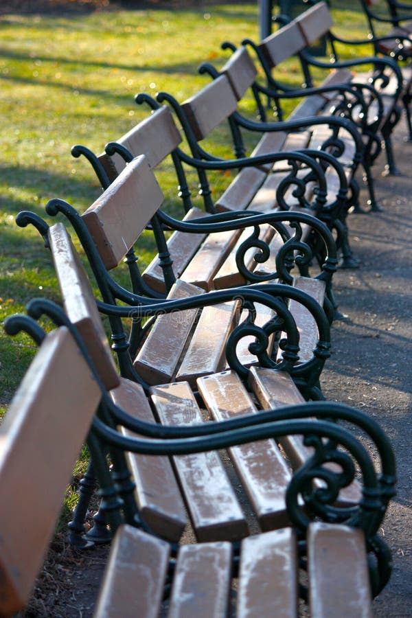 Benches in a park stock image. Image of benches, light - 15143487