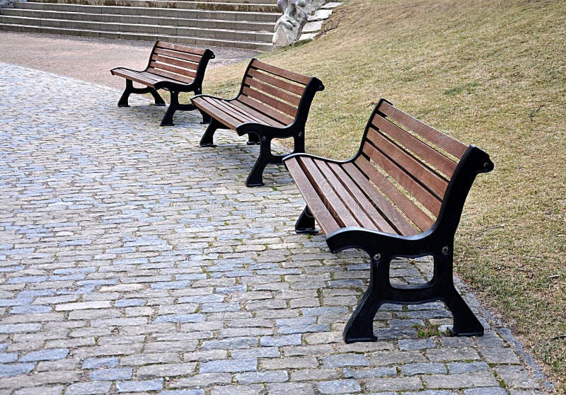 Benches in the park stock photo. Image of benches, grass - 92483534