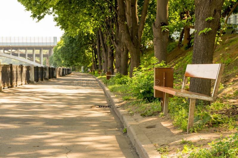 Benches in the Pedestrian Zone Stock Image - Image of avenue ...
