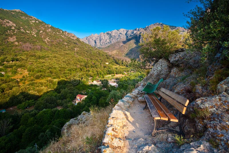 Benches at Place with Nice Outlook Stock Photo - Image of clear, view ...