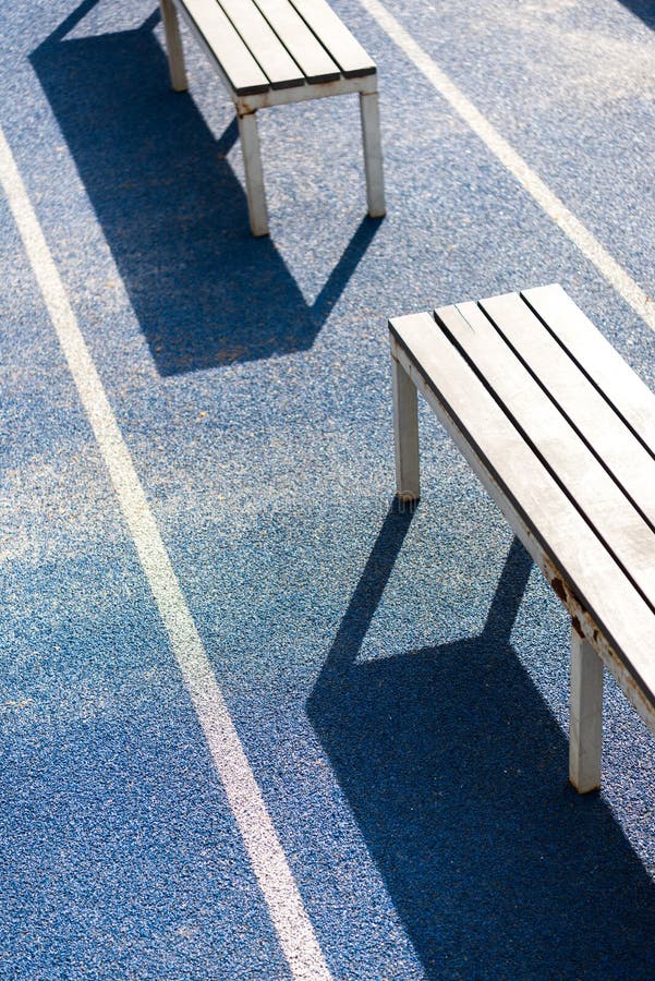 Benches on Running Track on Olympic Stadium Stock Image - Image of ...