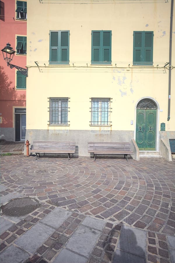 Benches in a square stock image. Image of italian, bench - 341236955