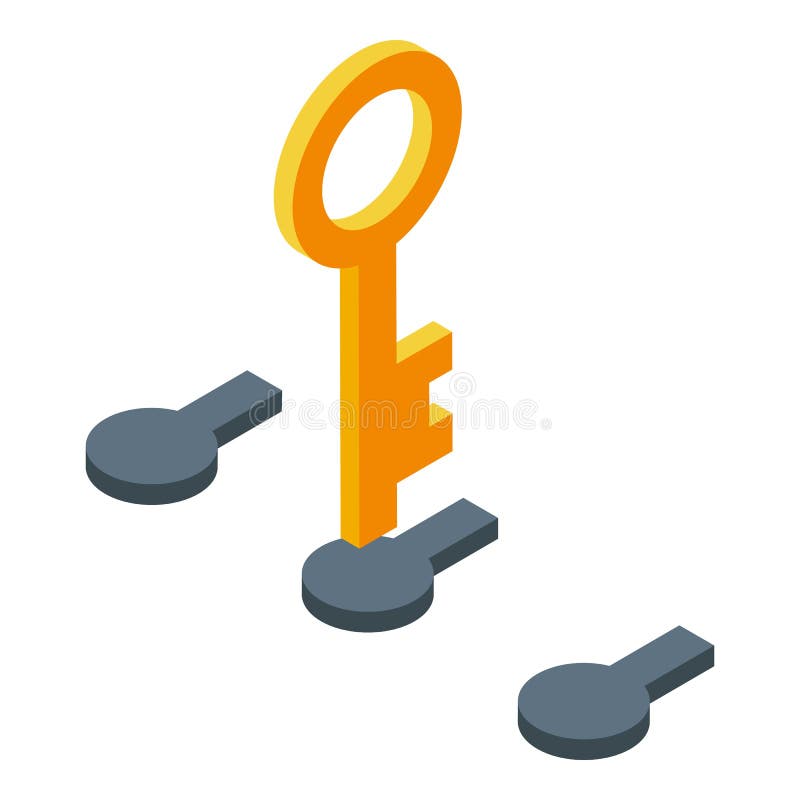 Benchmark Gold Key Icon Isometric Vector. Indicator Product Stock ...