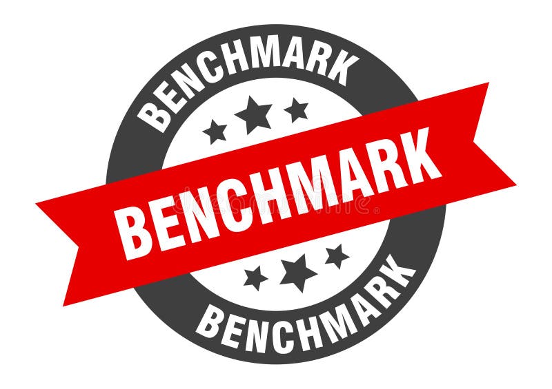 Benchmark Sign. Benchmark Round Ribbon Sticker Stock Vector ...