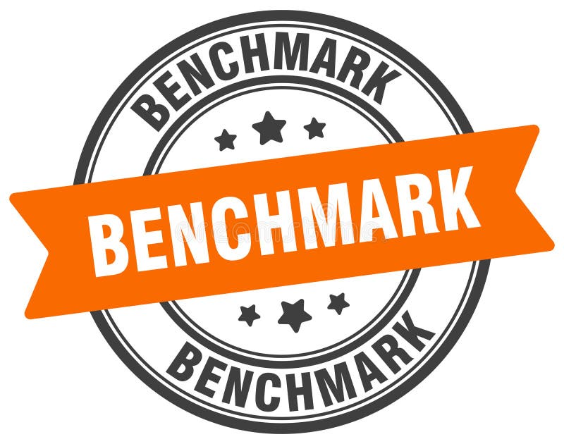 Benchmark Stamp. Benchmark Label on Transparent Background. Round Sign ...