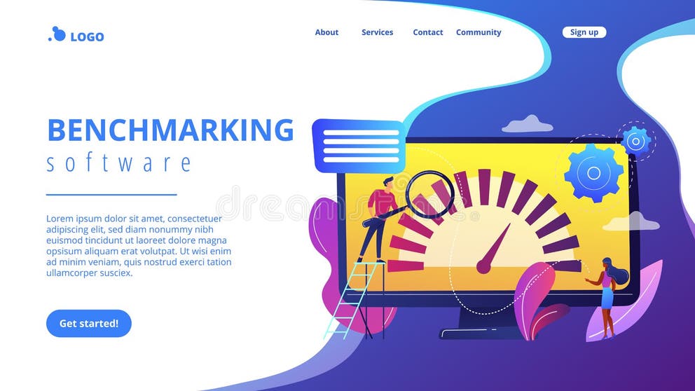 Benchmark Testing Concept Landing Page. Stock Vector - Illustration of ...