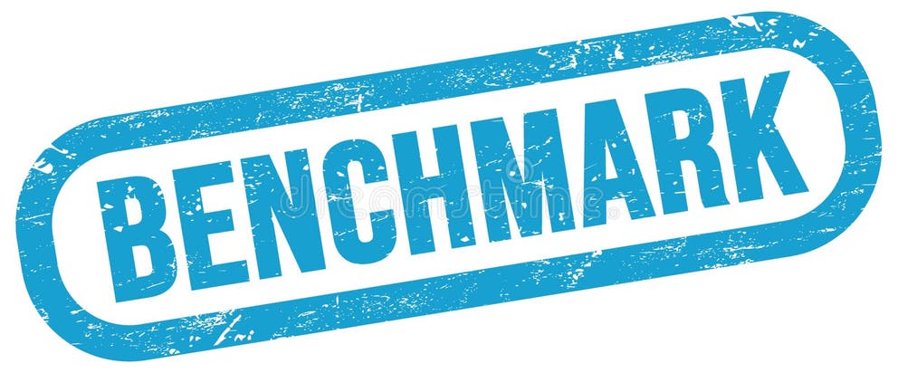 BENCHMARK, Text Written on Blue Stamp Sign Stock Illustration ...