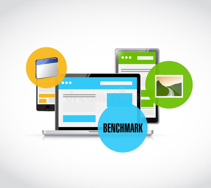 Benchmark Web Responsive Platforms Stock Illustration - Illustration of ...