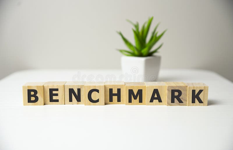 BENCHMARK Word Made with Building Blocks, Process Concept. Stock Image ...