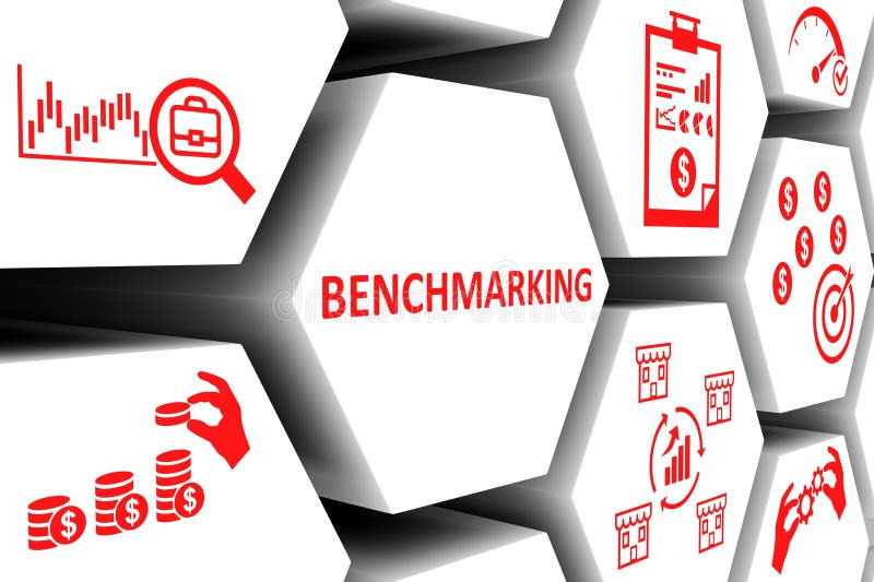 BENCHMARKING Concept Cell Background 3d Stock Illustration ...
