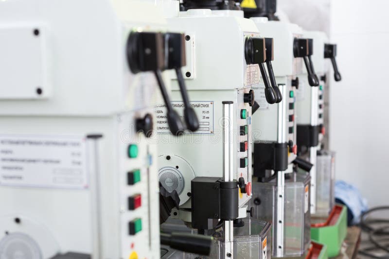 Benchtop Vertical Drilling Machines. Stock Photo - Image of machine ...