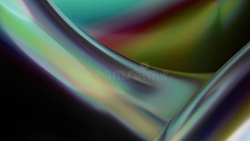 Bend Bezier Curve Rainbow Reflection of Metal Plate Elegant Modern 3D ...