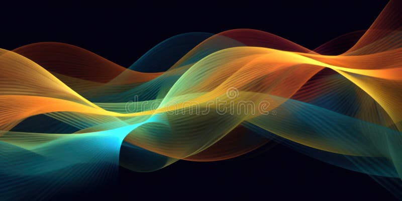 Futuristic Fusion Digital Fractal, Energy Waves, and Sound Background ...