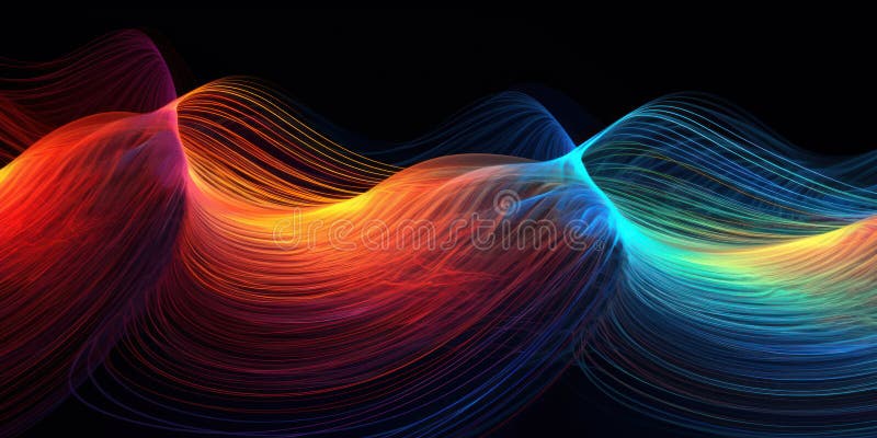 Futuristic Fusion Digital Fractal, Energy Waves, and Sound Background ...