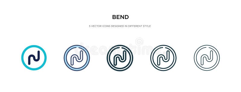 Bend Icon in Different Style Vector Illustration. Two Colored and Black ...