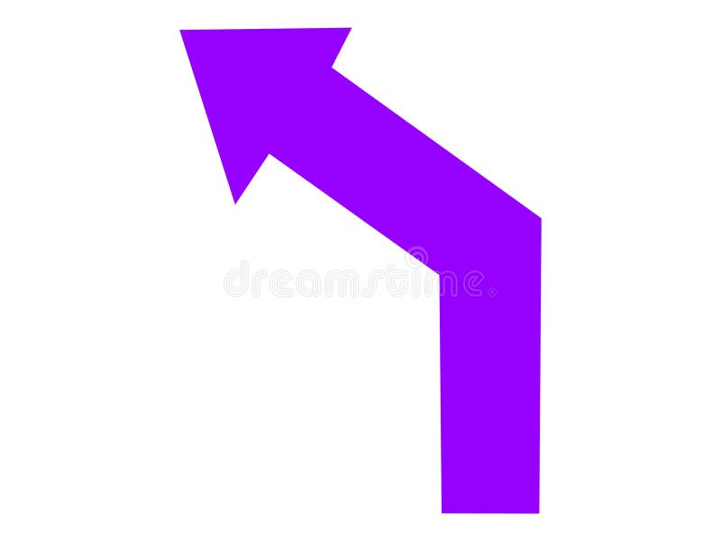 Bend left arrow stock illustration. Illustration of pink - 371442272