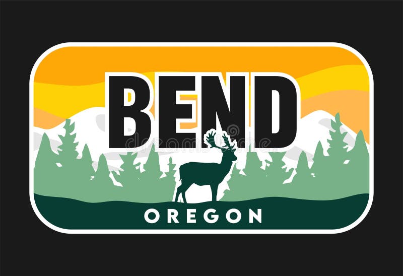 Bend Oregon with Beautiful Natural Views Stock Vector - Illustration of ...