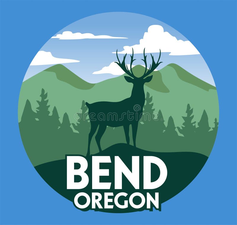 Bend Oregon with Beautiful Natural Views Stock Vector - Illustration of ...