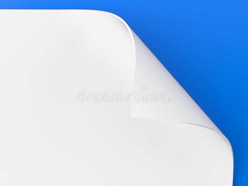 Bend Paper Isolated on Blue Screen Stock Illustration - Illustration of ...