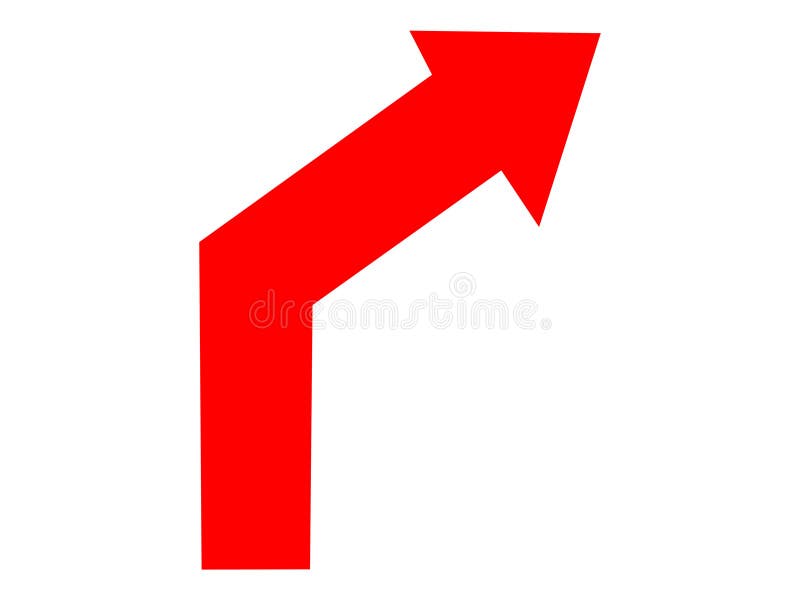 Bend right arrow stock illustration. Illustration of orange - 371442490