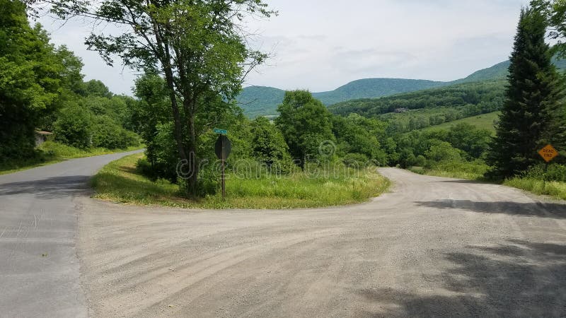 A bend in the road stock photo. Image of catskills, road - 161295958