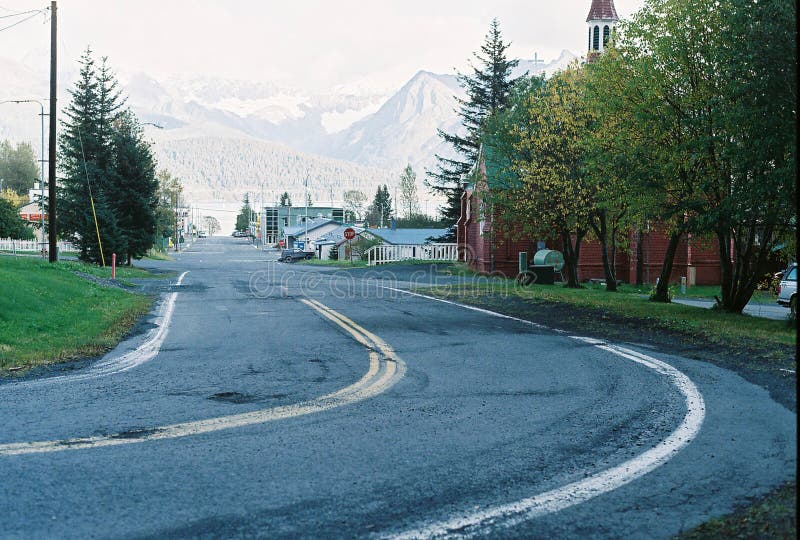 Bend in the road stock photo. Image of motor, side, pass - 379516